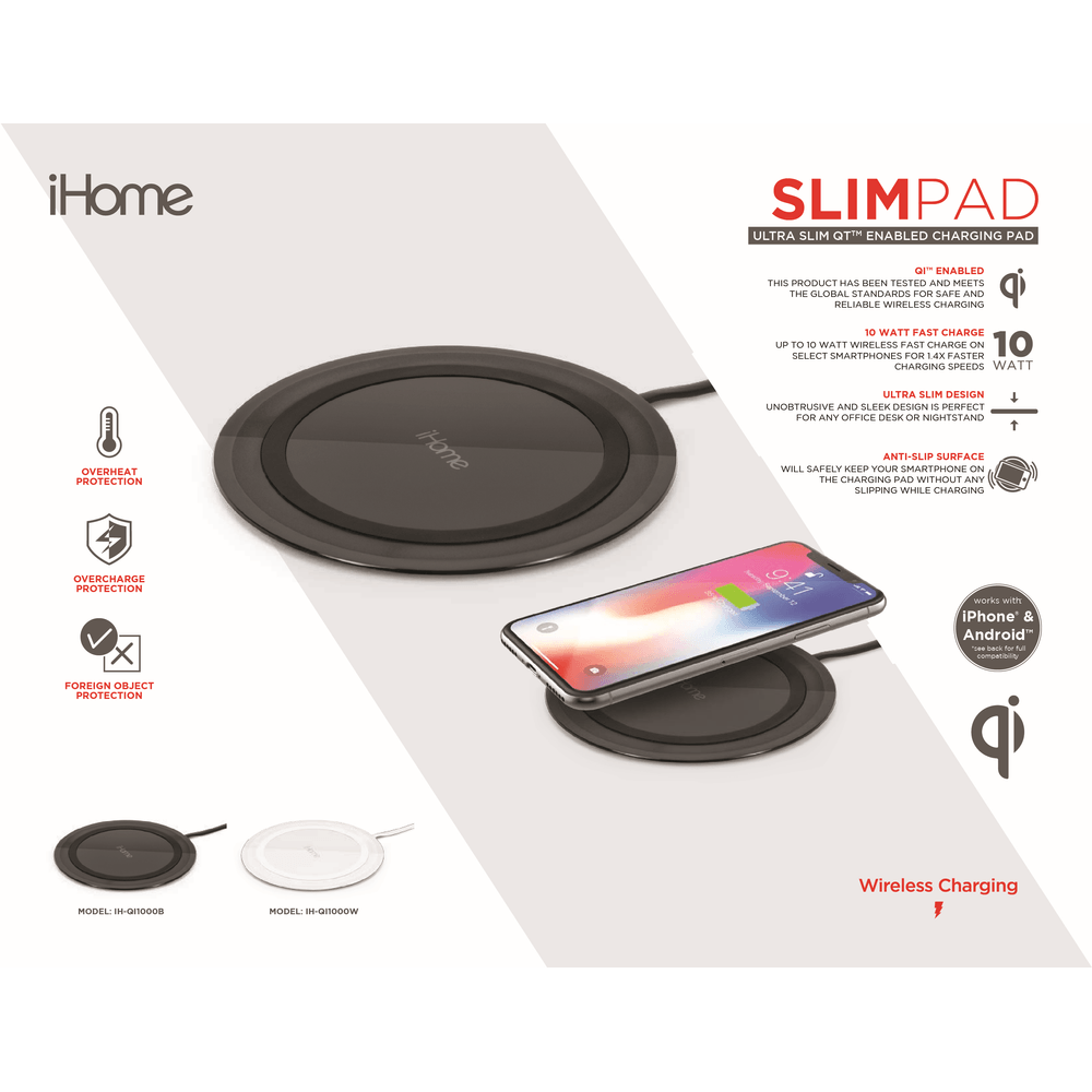 Cargador Inalambrico iHome Ultra Slim 10-Watt - Puntos Outlet